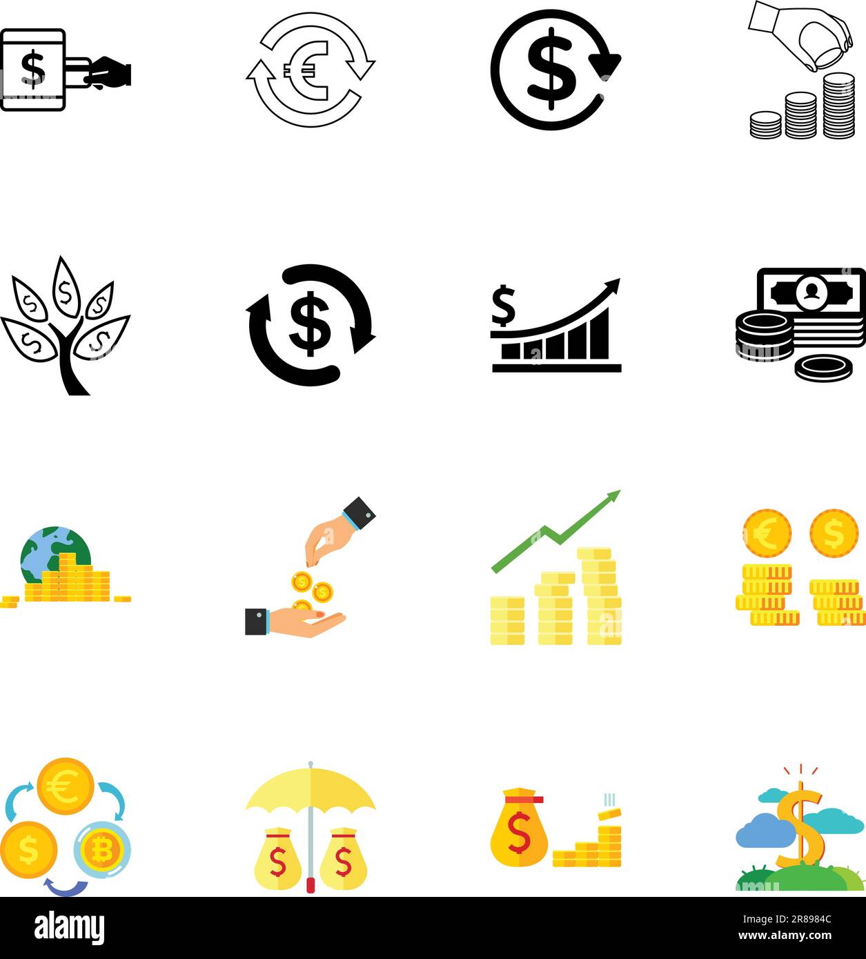 Money icon set Stock Vector Image & Art - Alamy
