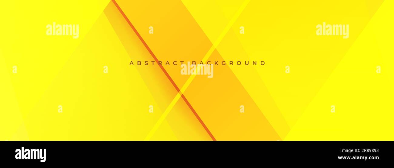Bright yellow modern abstract wide background with geometric shapes ...