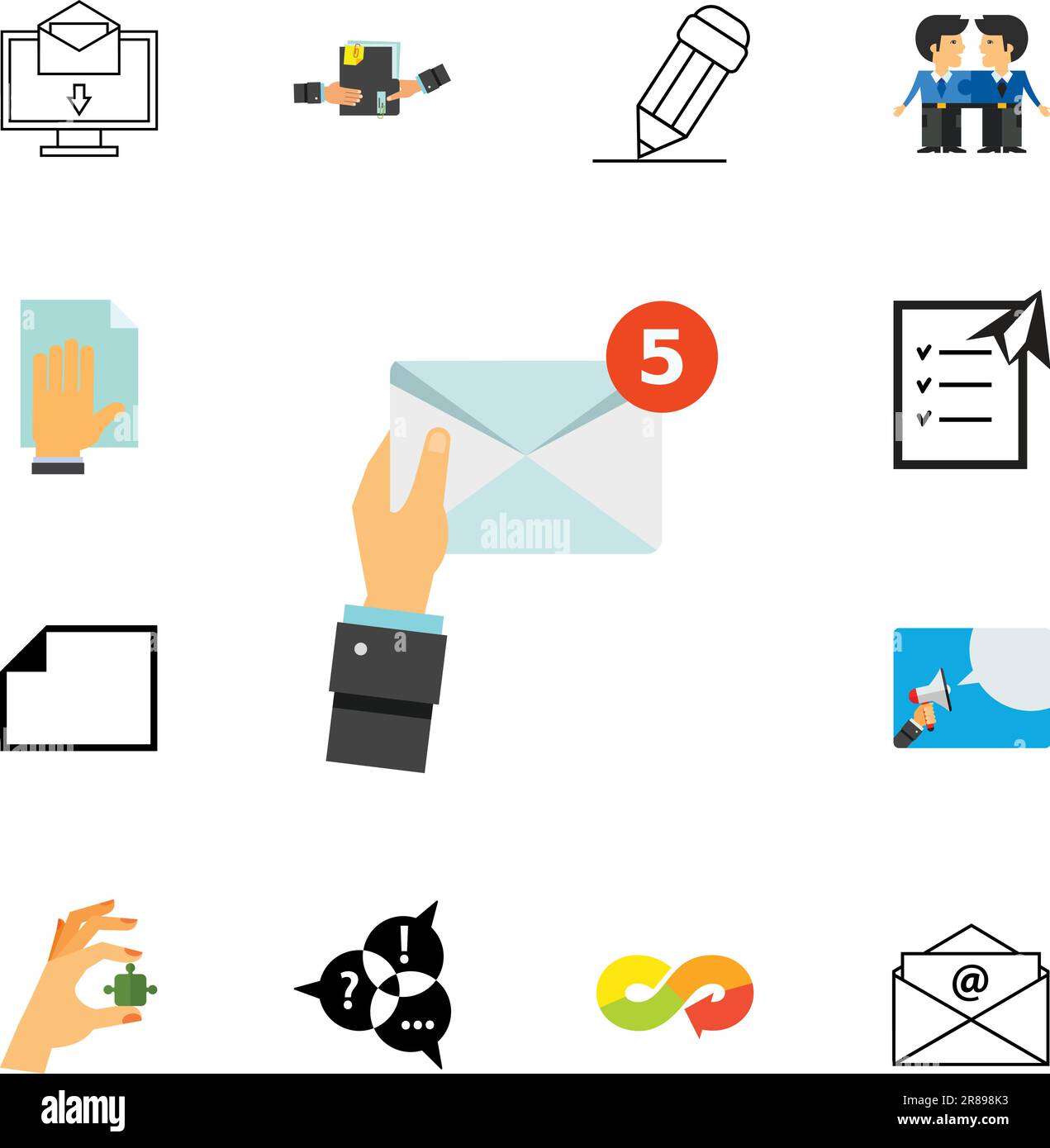 Mail icon set Stock Vector Image & Art - Alamy