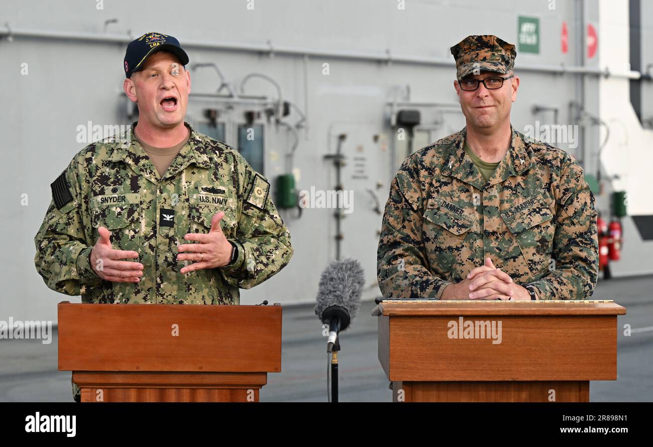 Brisbane, Australia. 20th June, 2023. Captain Shockey Snyder (left ...