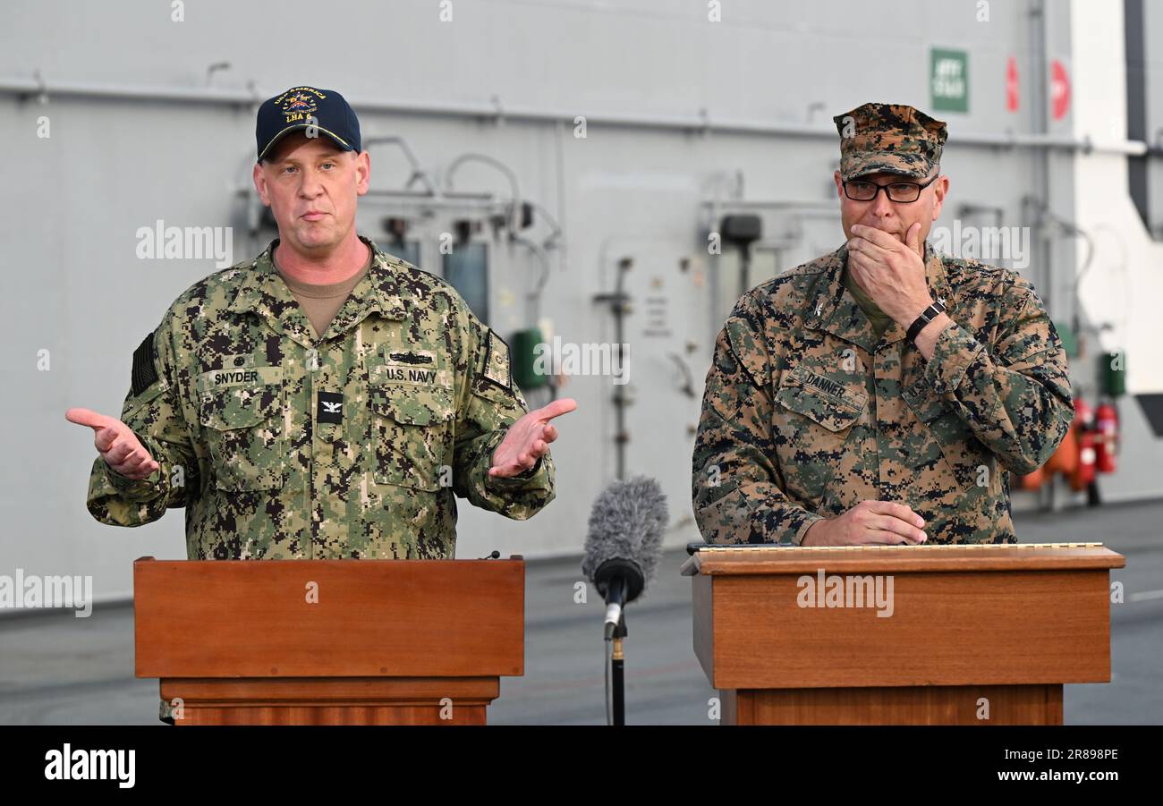 Brisbane, Australia. 20th June, 2023. Captain Shockey Snyder (left ...