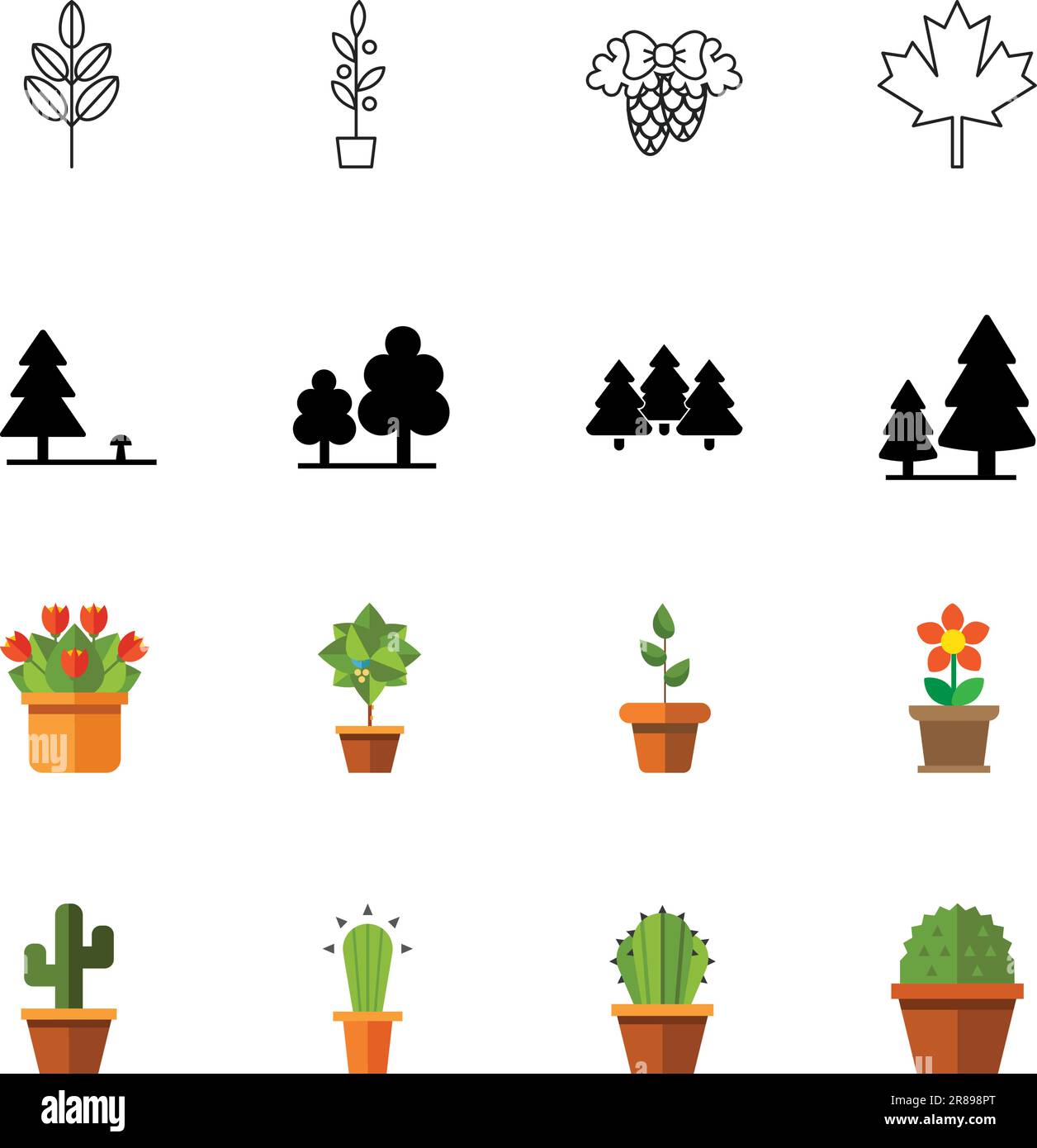 Plants icon set Stock Vector Image & Art - Alamy