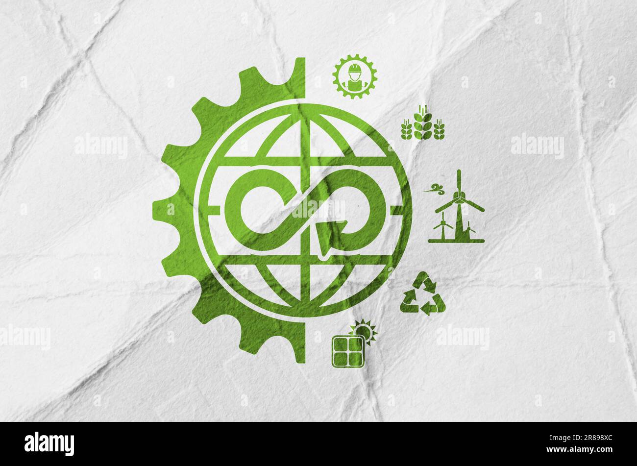 circular economy icons on white background Stock Photo - Alamy