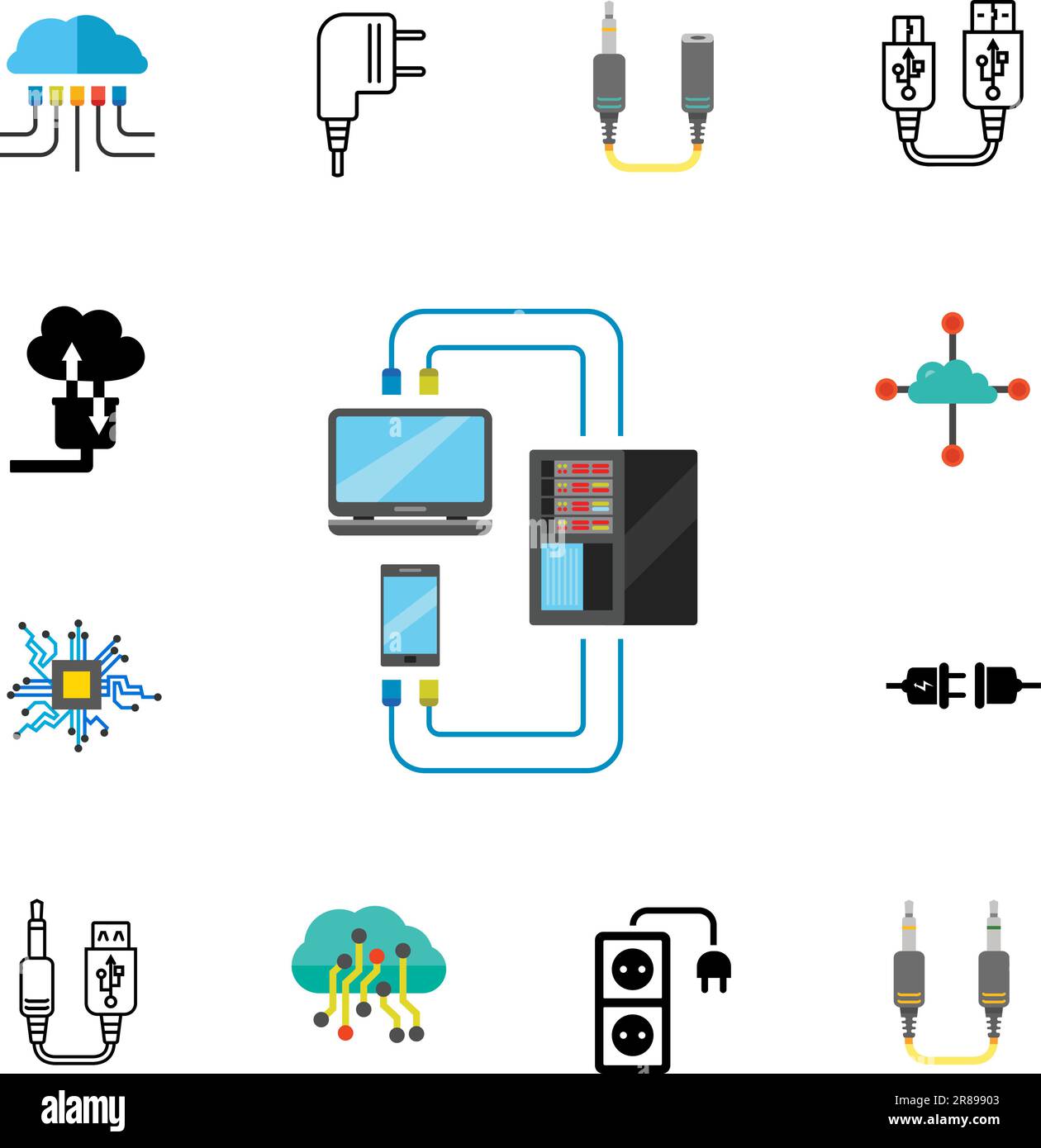 Wires and plugs icon set Stock Vector Image & Art - Alamy