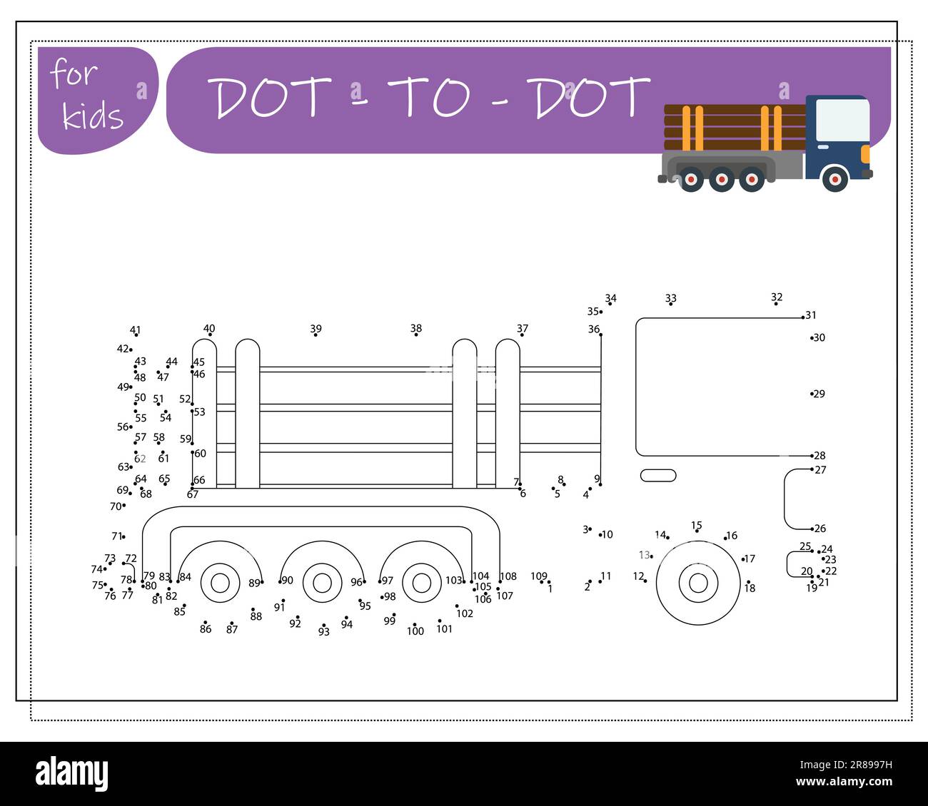 A game with numbers, an educational game from point to point for ...