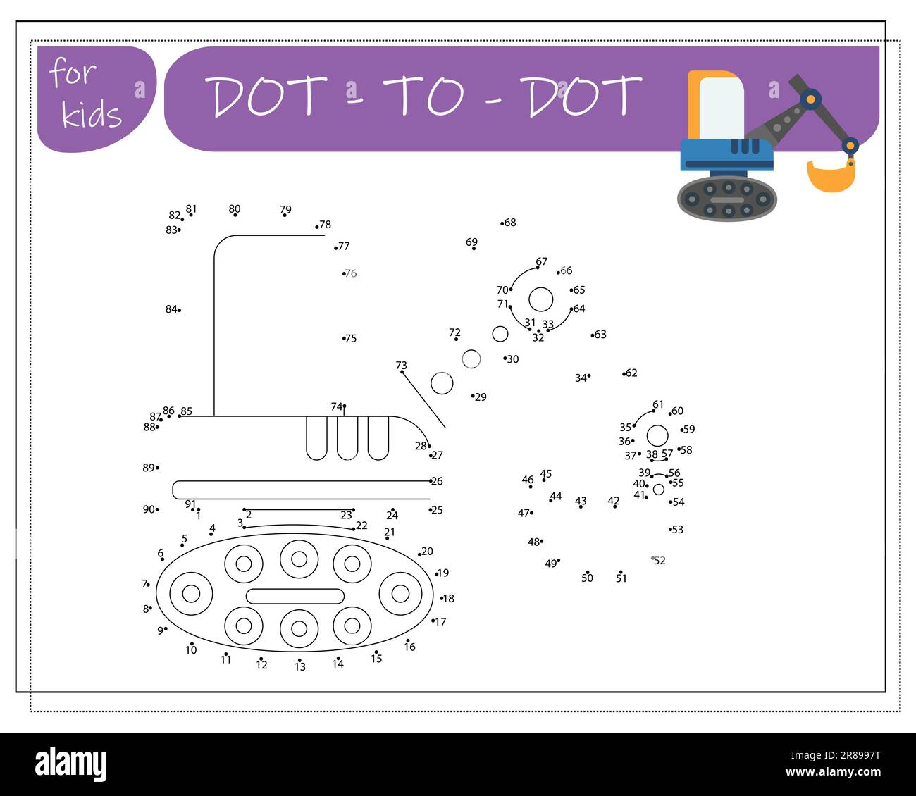 A game with numbers, an educational game from point to point for ...