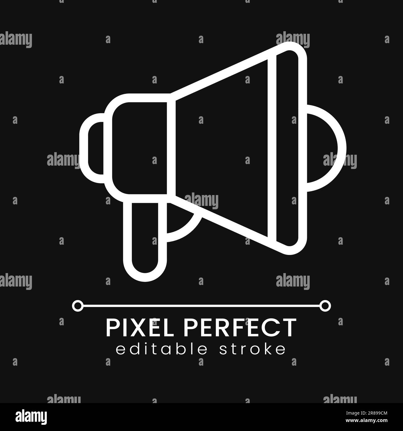 Bullhorn pixel perfect white linear icon for dark theme Stock Vector ...