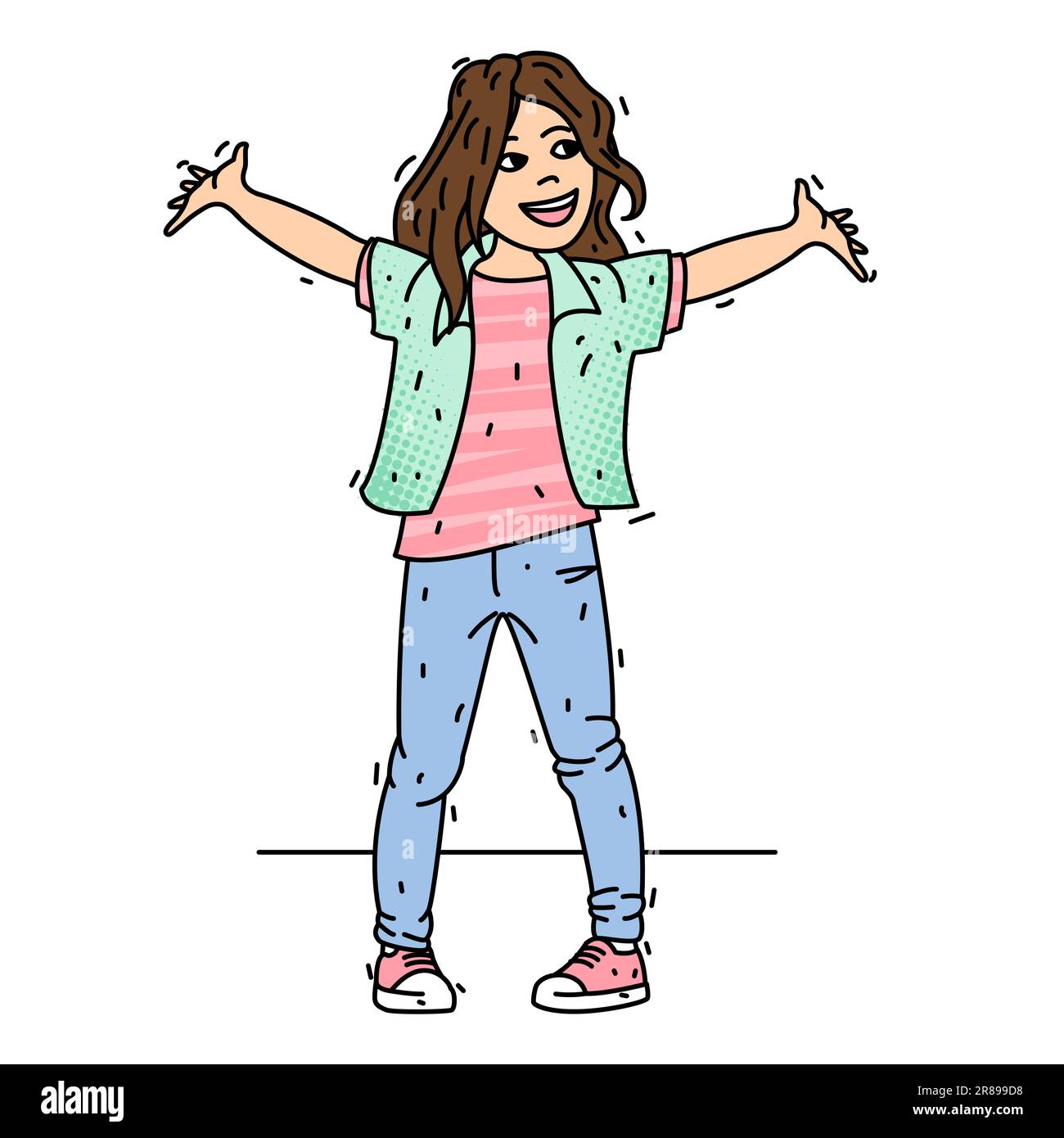 Happy smiling girl Stock Vector Image & Art - Alamy