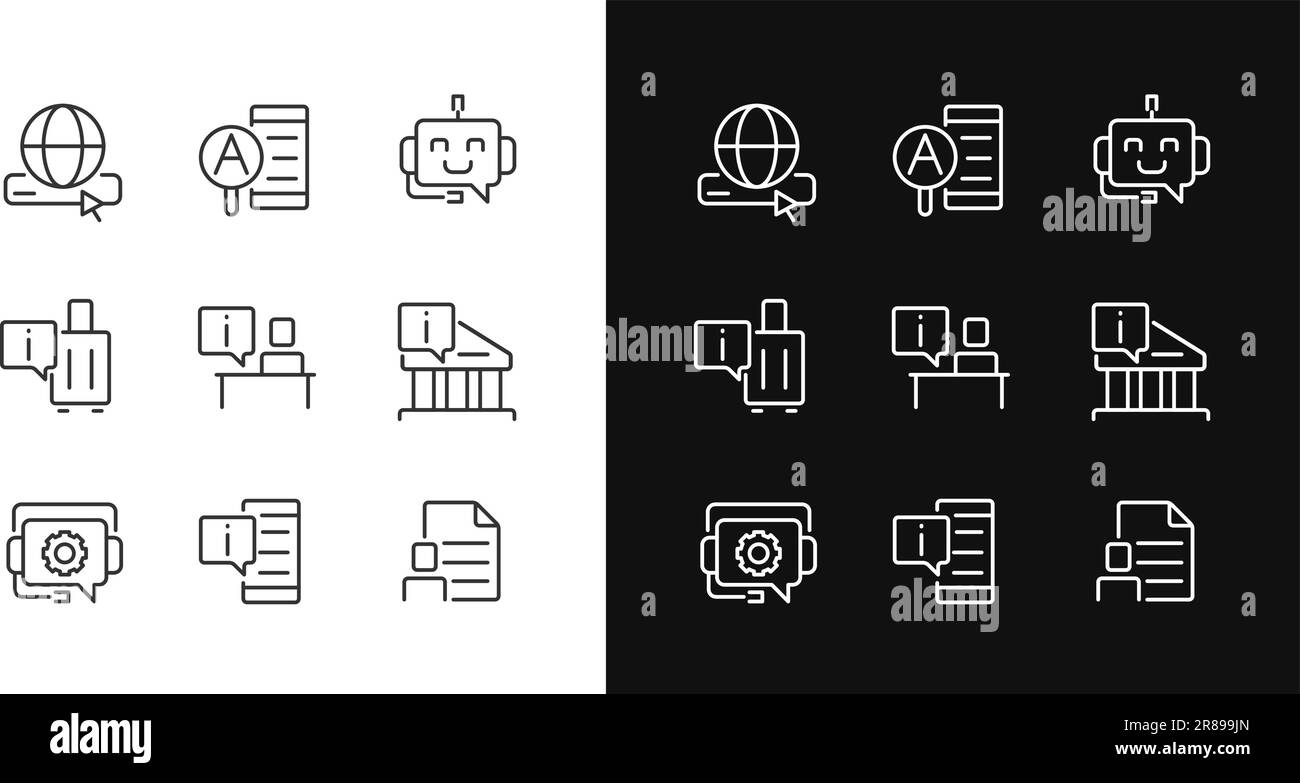 Technical support pixel perfect linear icons set for dark, light mode Stock Vector Image & Art ...