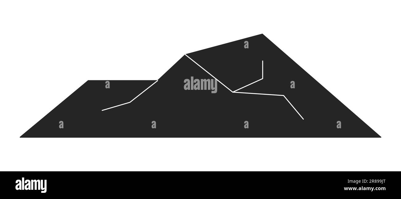 Dark mountain range flat monochrome isolated vector object Stock Vector ...