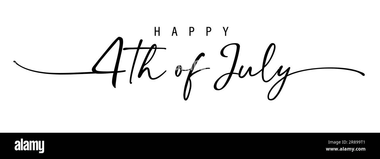 July fourth, Happy independence day lettering style. Template for 4th ...