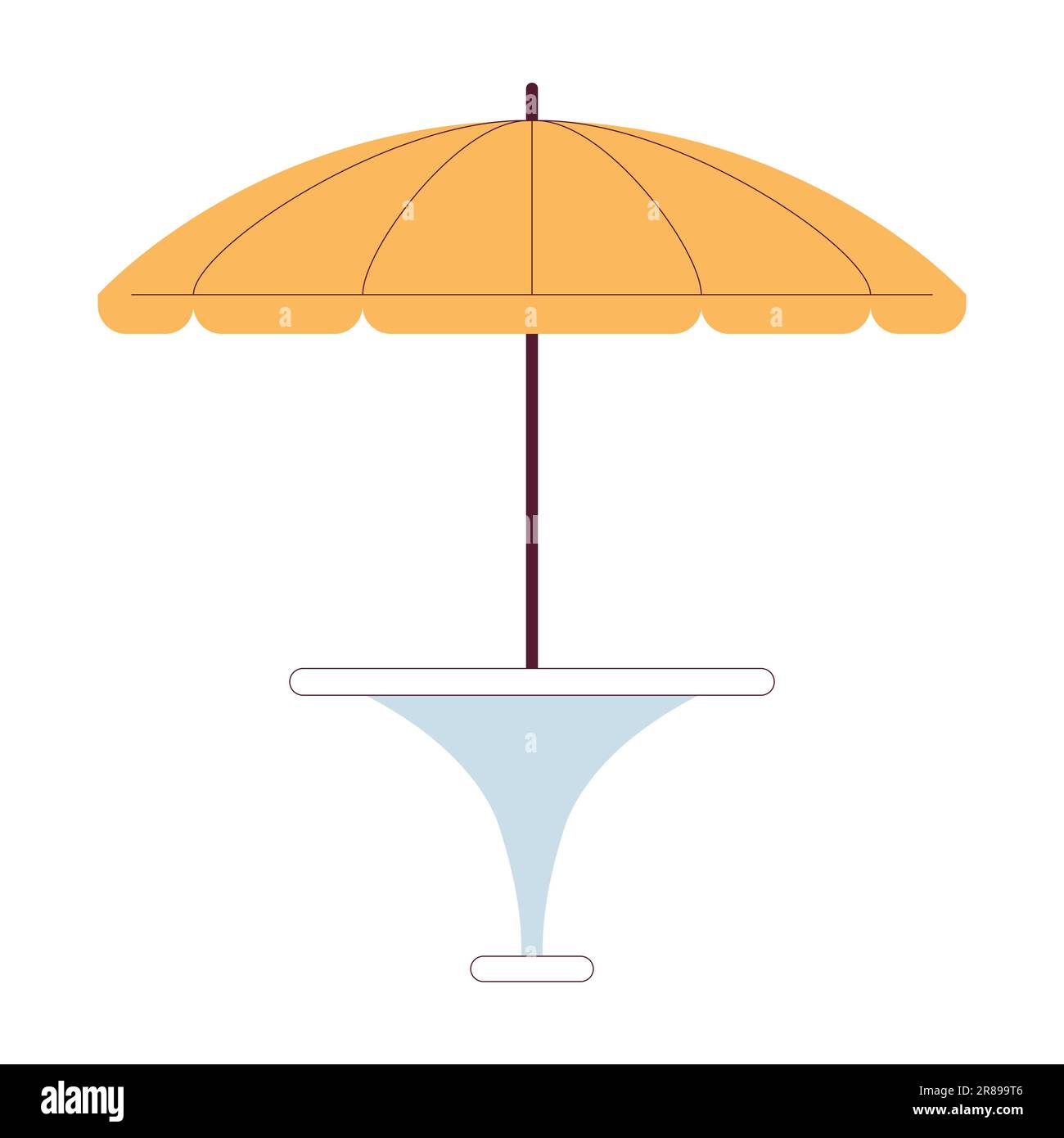 Umbrella Table Semi Flat Colour Vector Object Stock Vector Image And Art