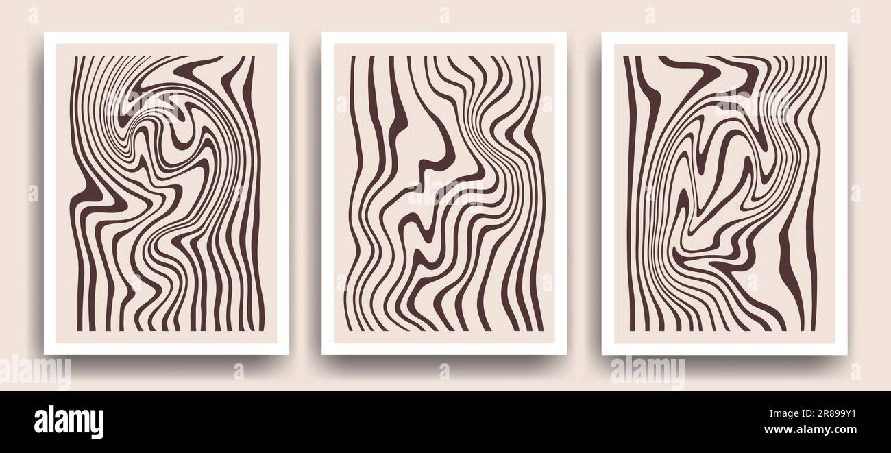 Abstract lines backgrounds set. Iridescent template for placard, banner ...