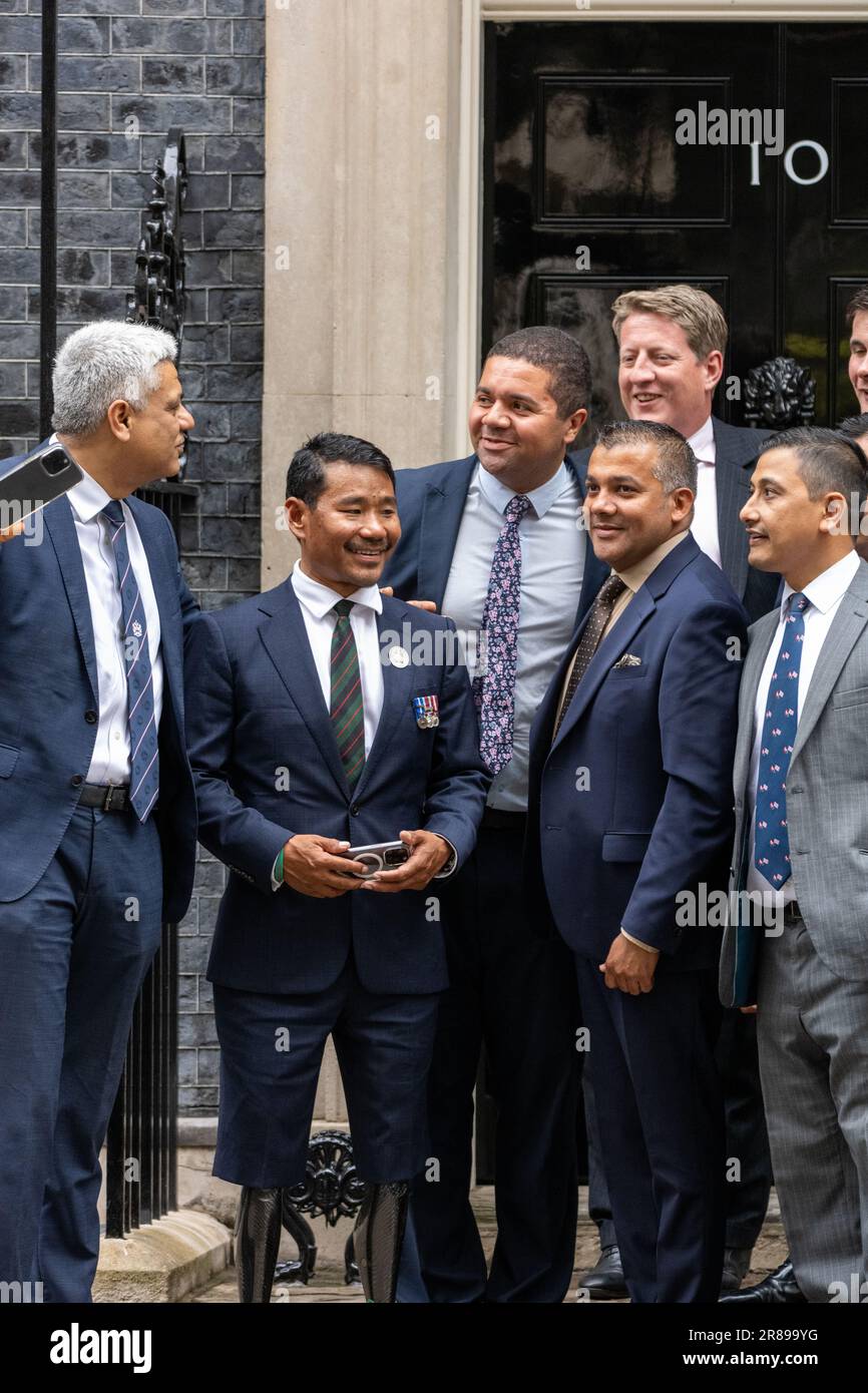 London, UK. 20th June, 2023. Hari Budha Magar, a former Gurkha, the ...
