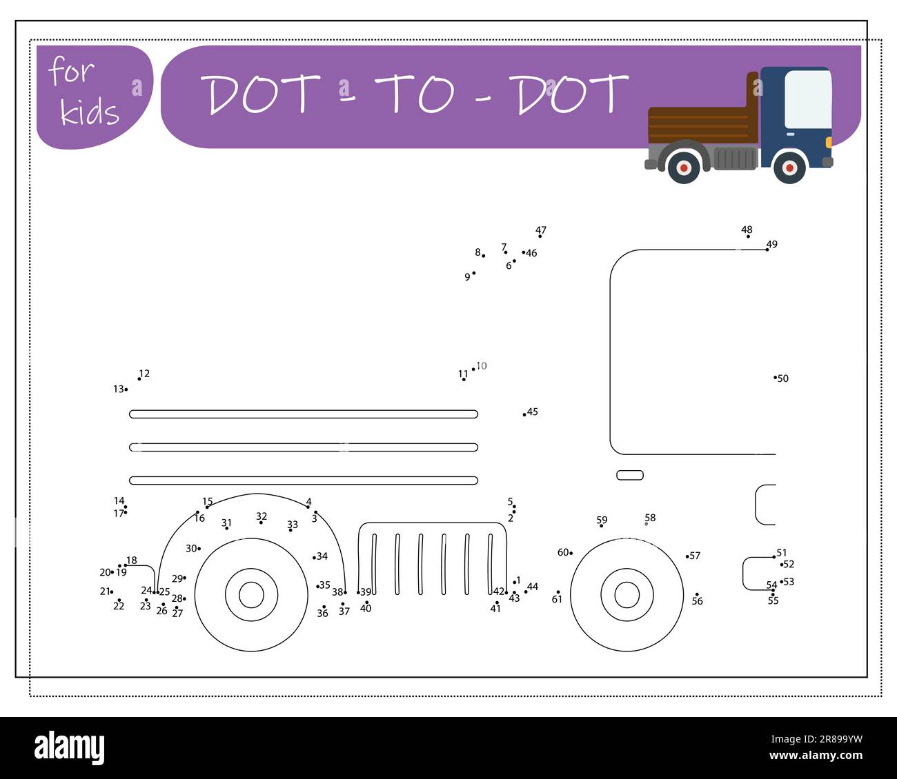 A game with numbers, an educational game from point to point for ...
