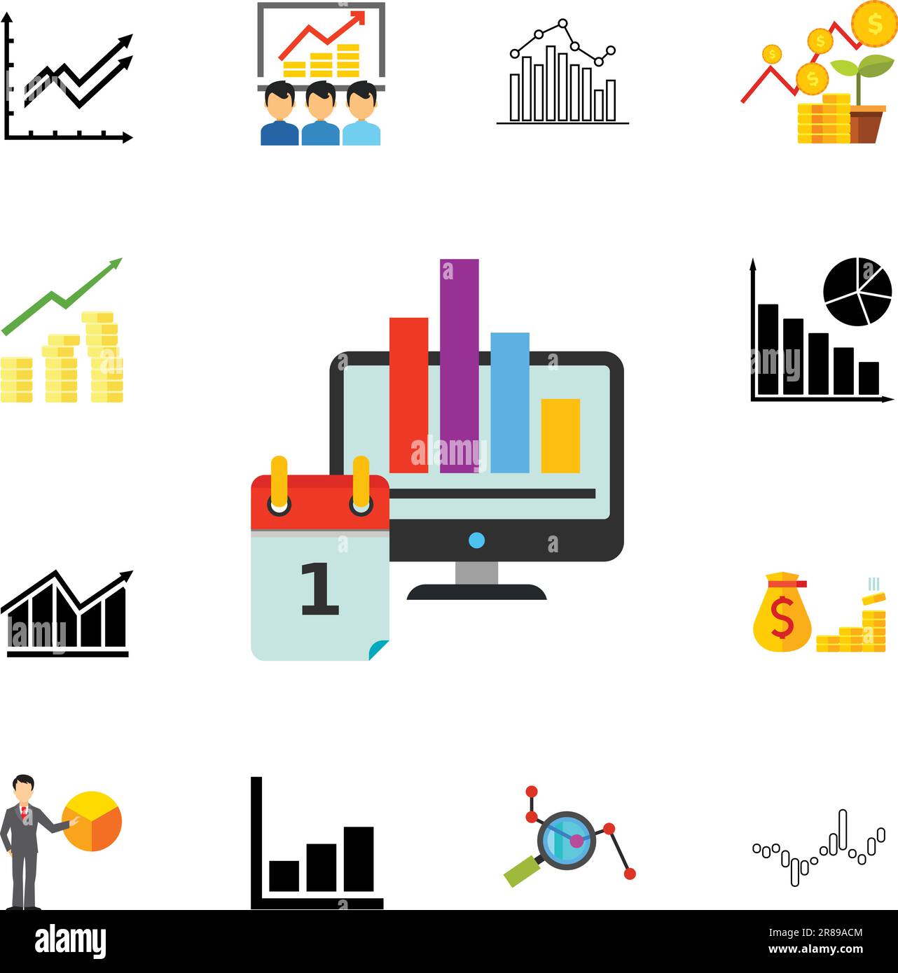 Financial analysis icon set Stock Vector Image & Art - Alamy