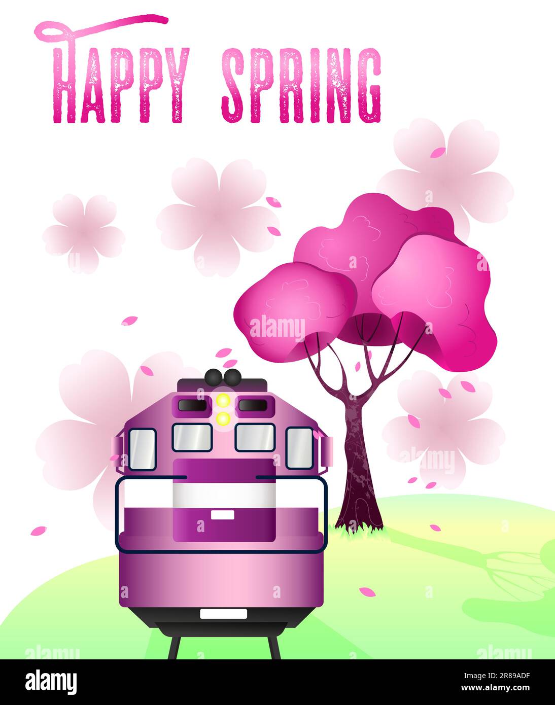 Korean spring template, postcard and background Stock Vector Image ...