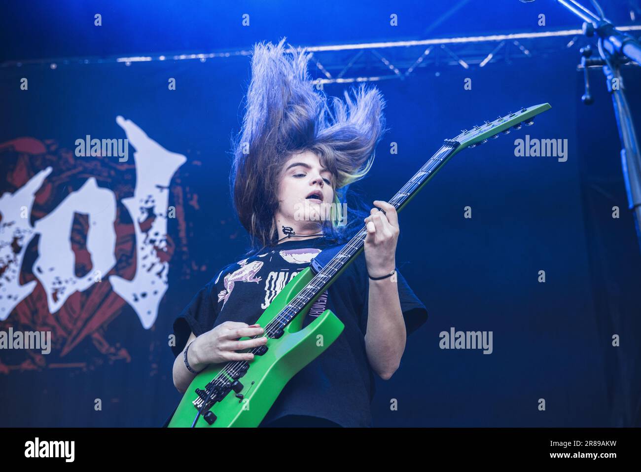 Copenhagen, Denmark. 14th, June 2023. The British metalcore band Heriot ...