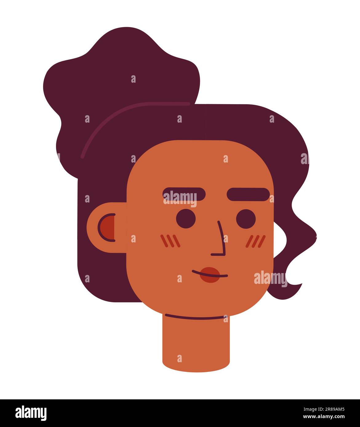 African american businesswoman with messy bun hair semi flat vector ...