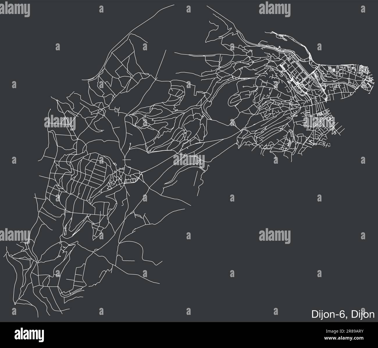 Street roads map of the DIJON-6 CANTON, DIJON Stock Vector Image & Art ...