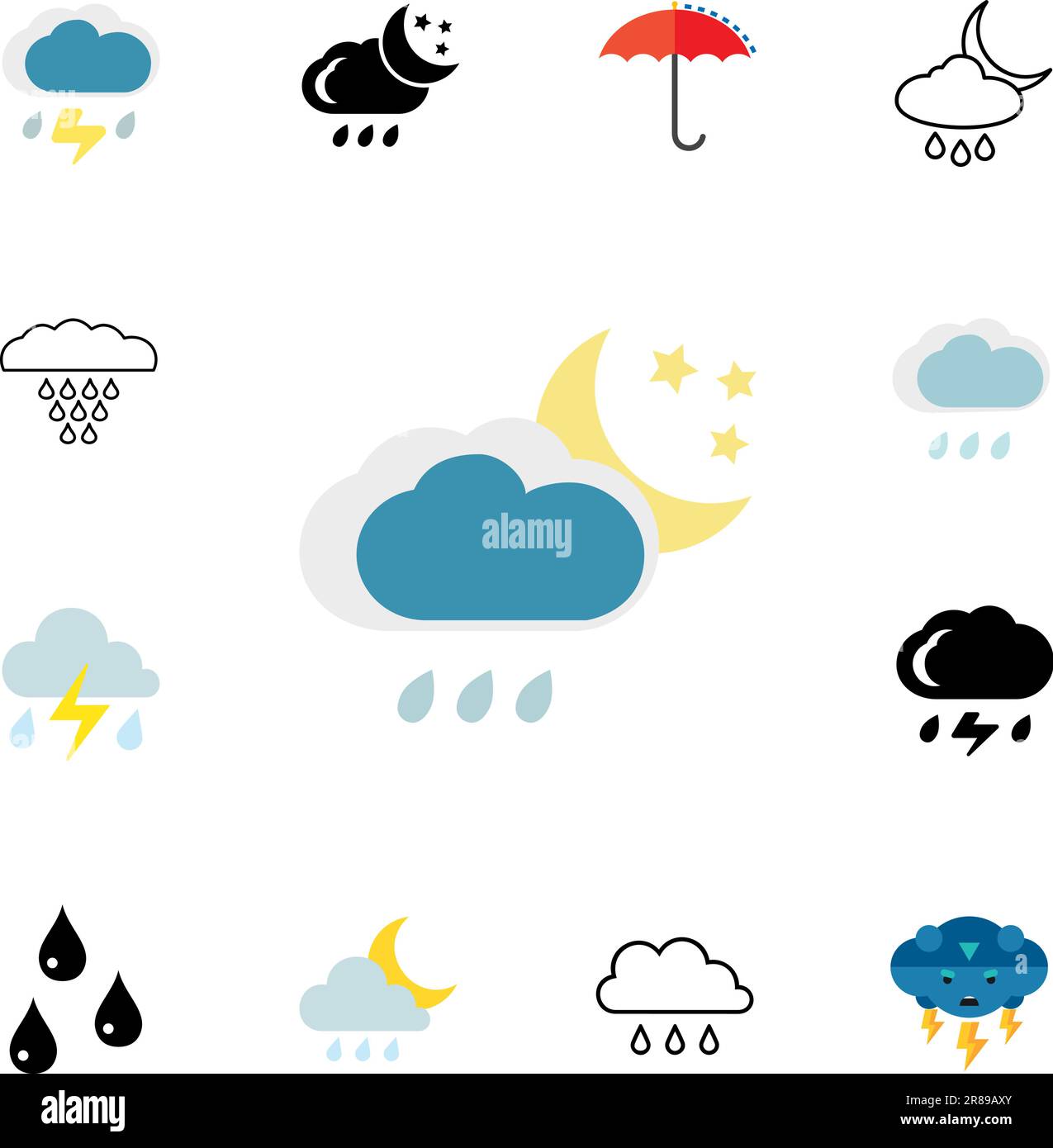 Precipitation icon set Stock Vector Image & Art - Alamy