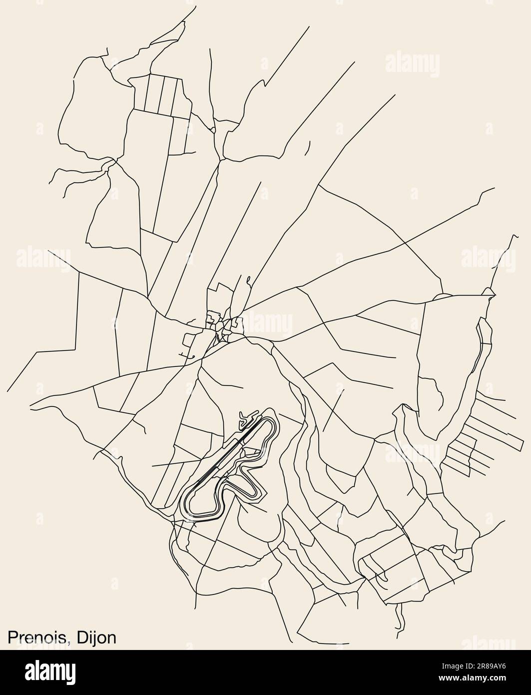 Street roads map of the PRENOIS QUARTER, DIJON Stock Vector Image & Art ...