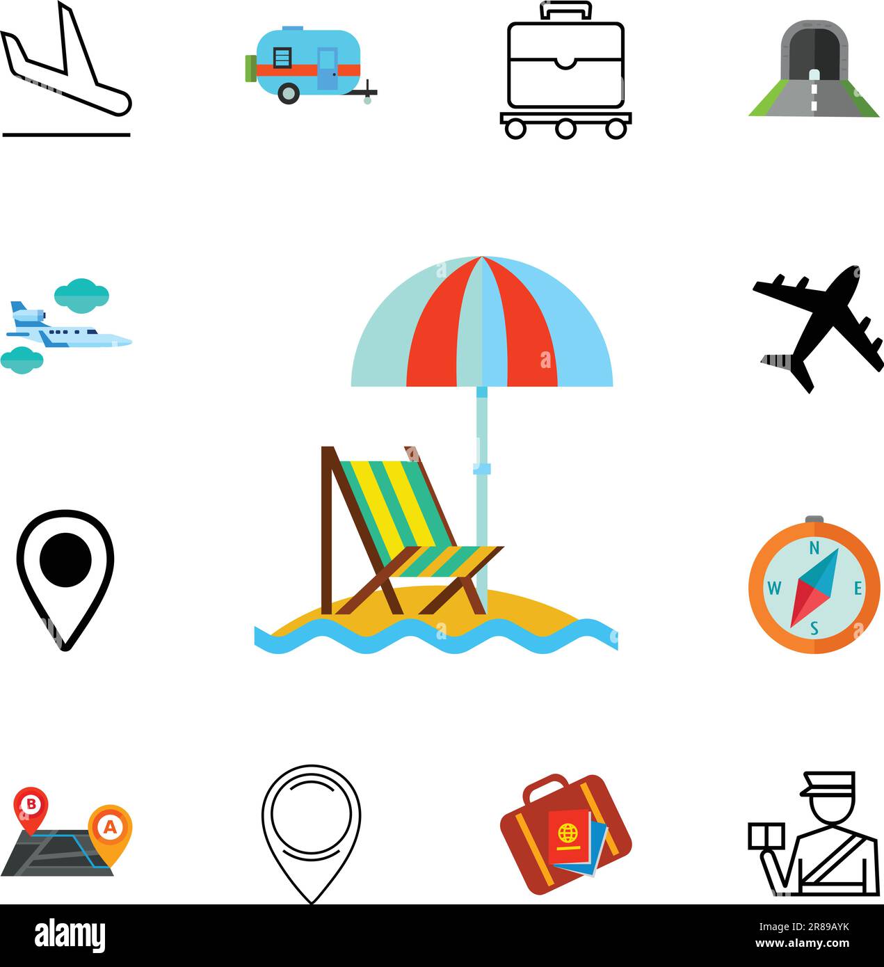 Journey symbols icon set Stock Vector Image & Art - Alamy