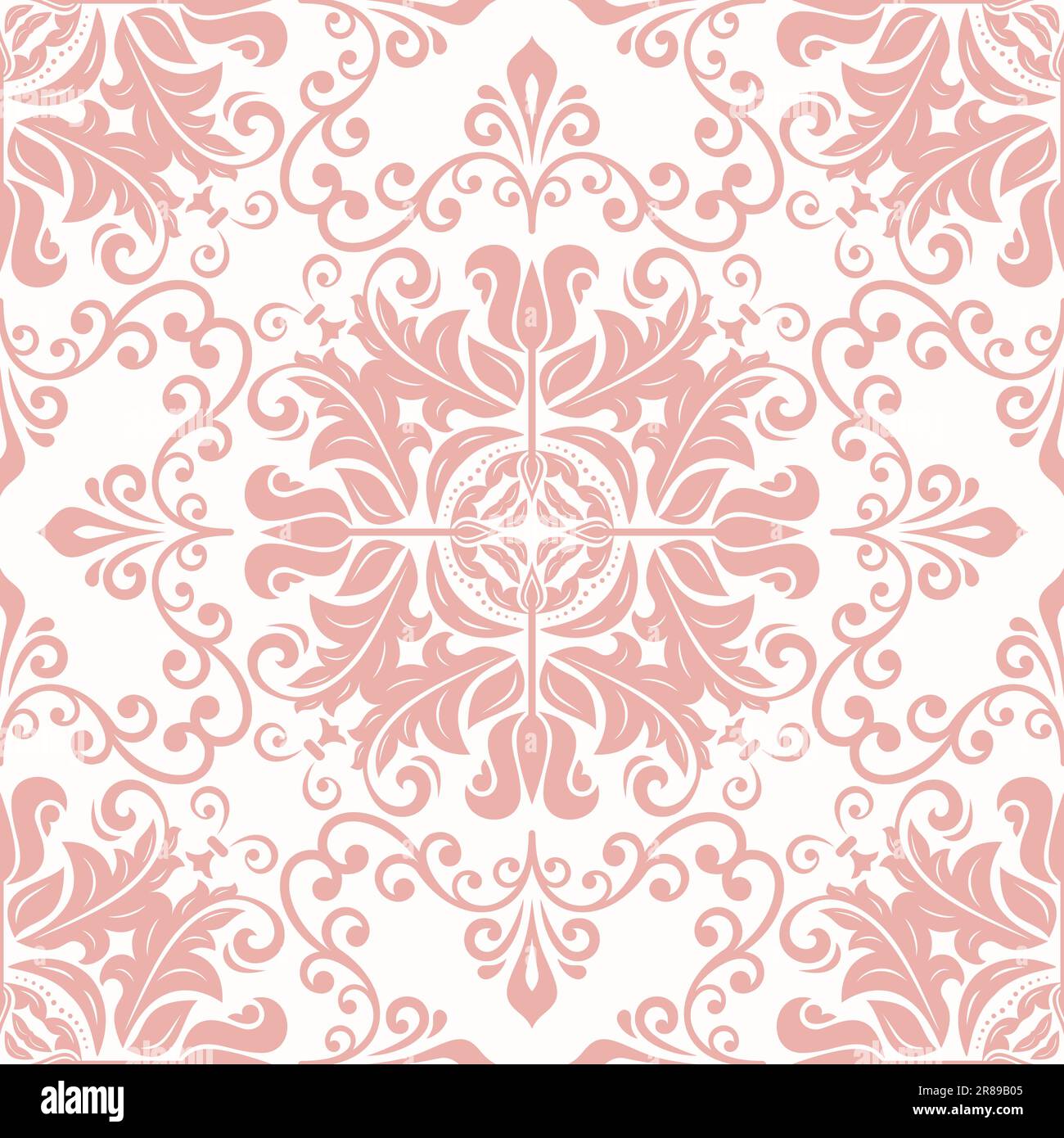 Classic seamless vector pink pattern. Damask orient ornament. Classic ...