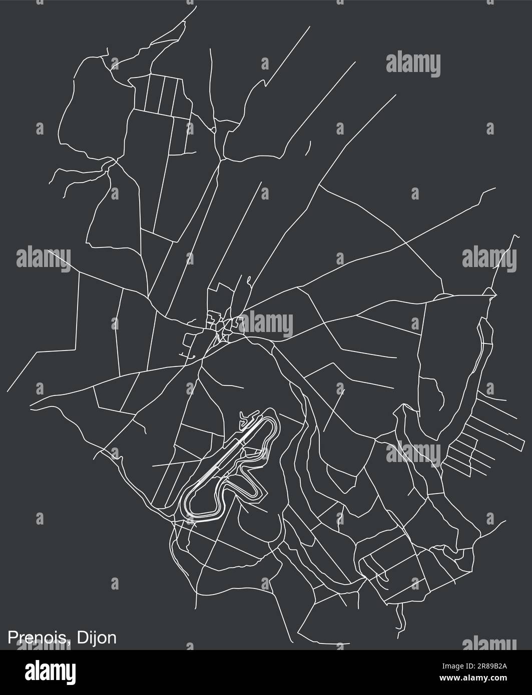 Street roads map of the PRENOIS QUARTER, DIJON Stock Vector Image & Art ...