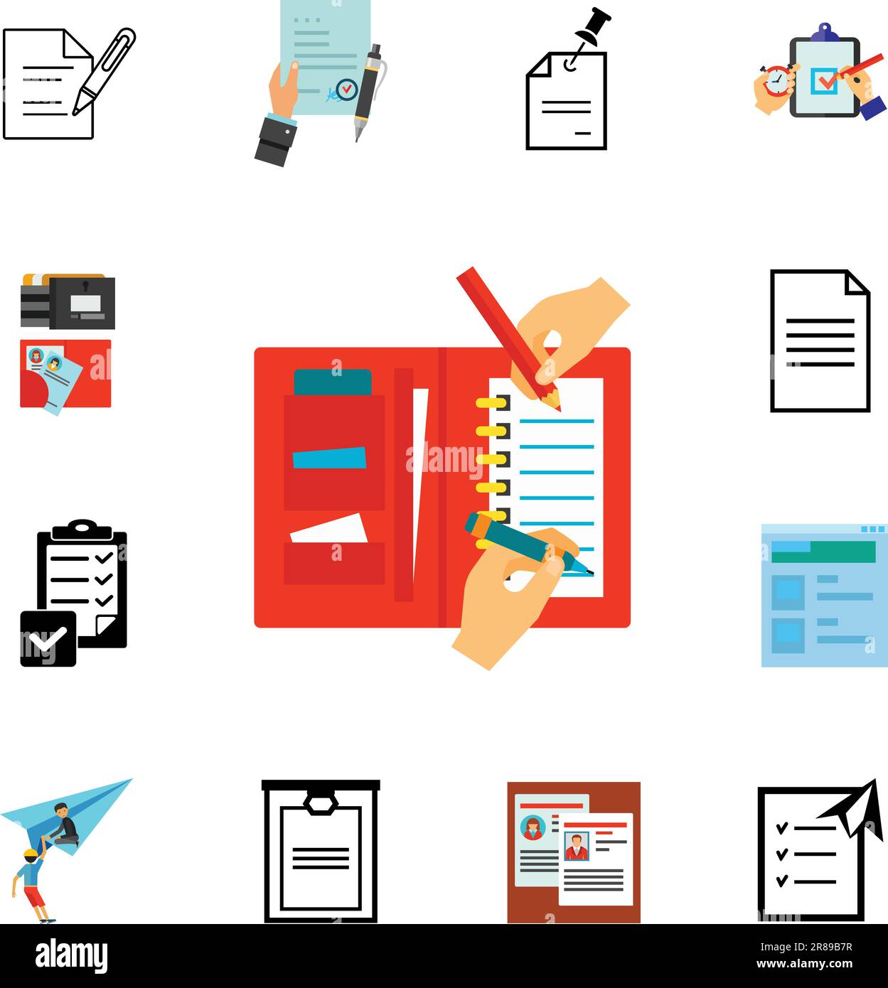 Task organization icon set Cut Out Stock Images & Pictures - Alamy