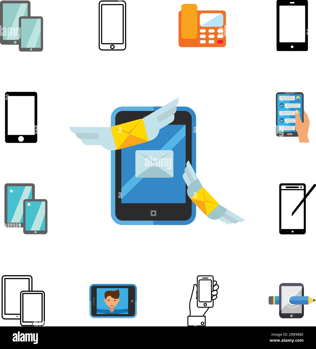 Communication icon set Stock Vector Image & Art - Alamy