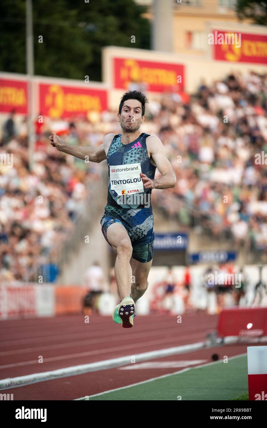 Miltiadis Tentoglou of Greece competing in the men’s long jump at the ...