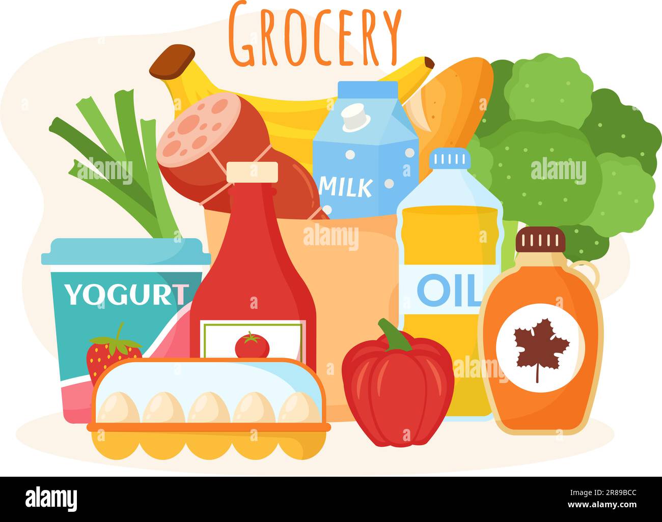 grocery items vector