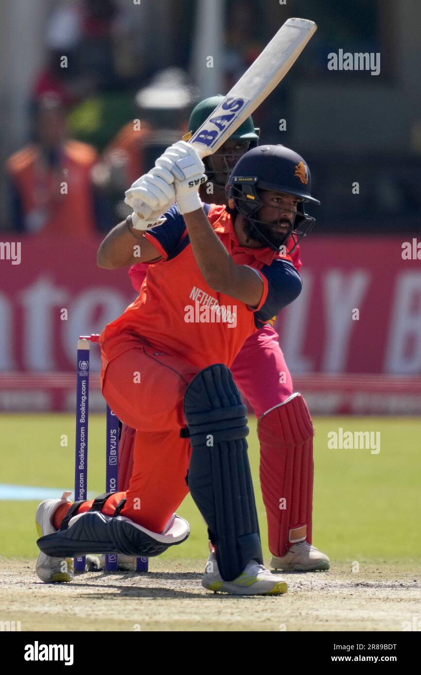 Netherlands batsman Vikram Sighn in action during their ICC Men's ...