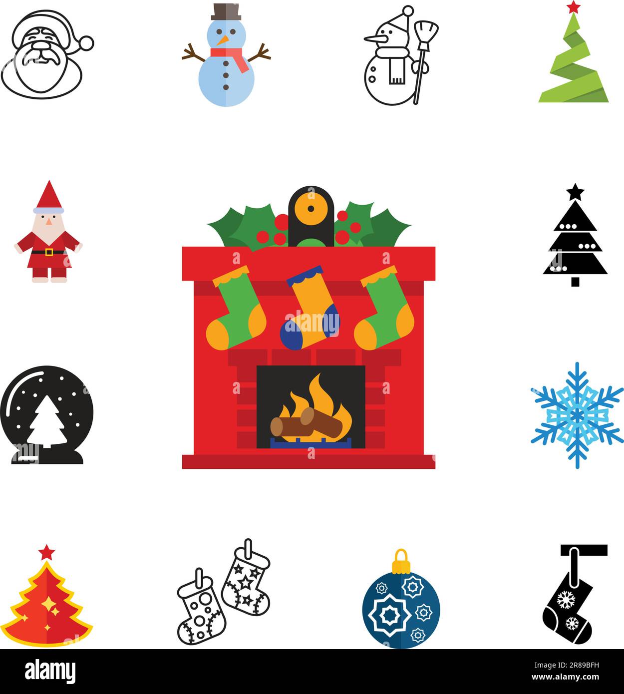 Christmas icon set Stock Vector Image & Art - Alamy