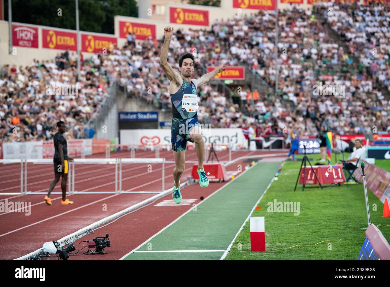 Miltiadis Tentoglou of Greece competing in the men’s long jump at the ...