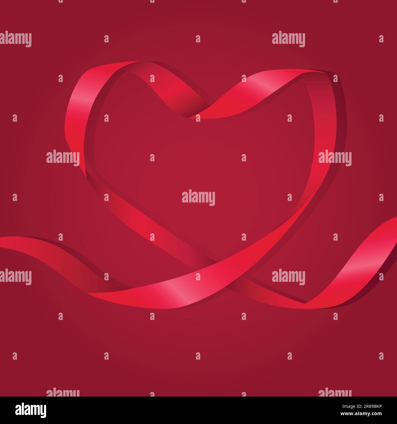 Heart Shaped Red Ribbon Illustration Stock Vector Image & Art - Alamy