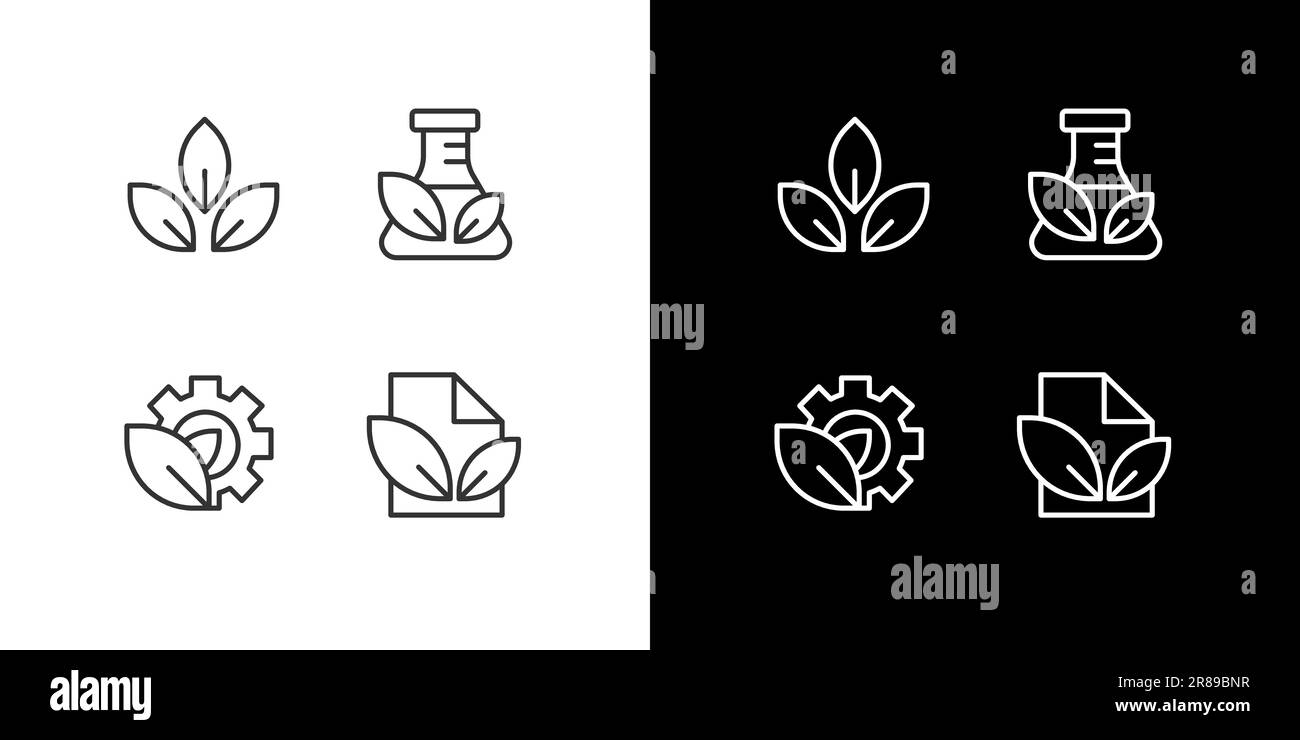 Environmental friendly industry pixel perfect linear icons set for dark ...