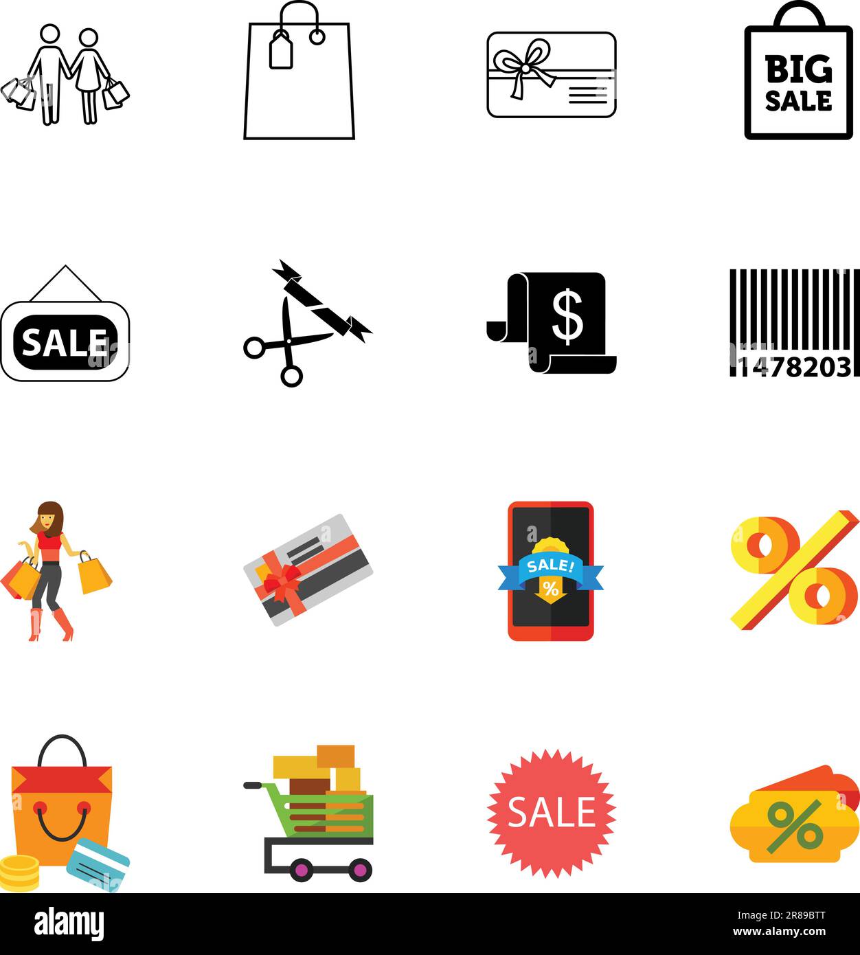 Shopping icon set Stock Vector Image & Art - Alamy