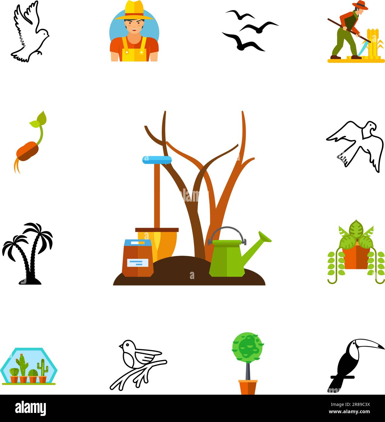 Nature symbols icon set Stock Vector Image & Art - Alamy