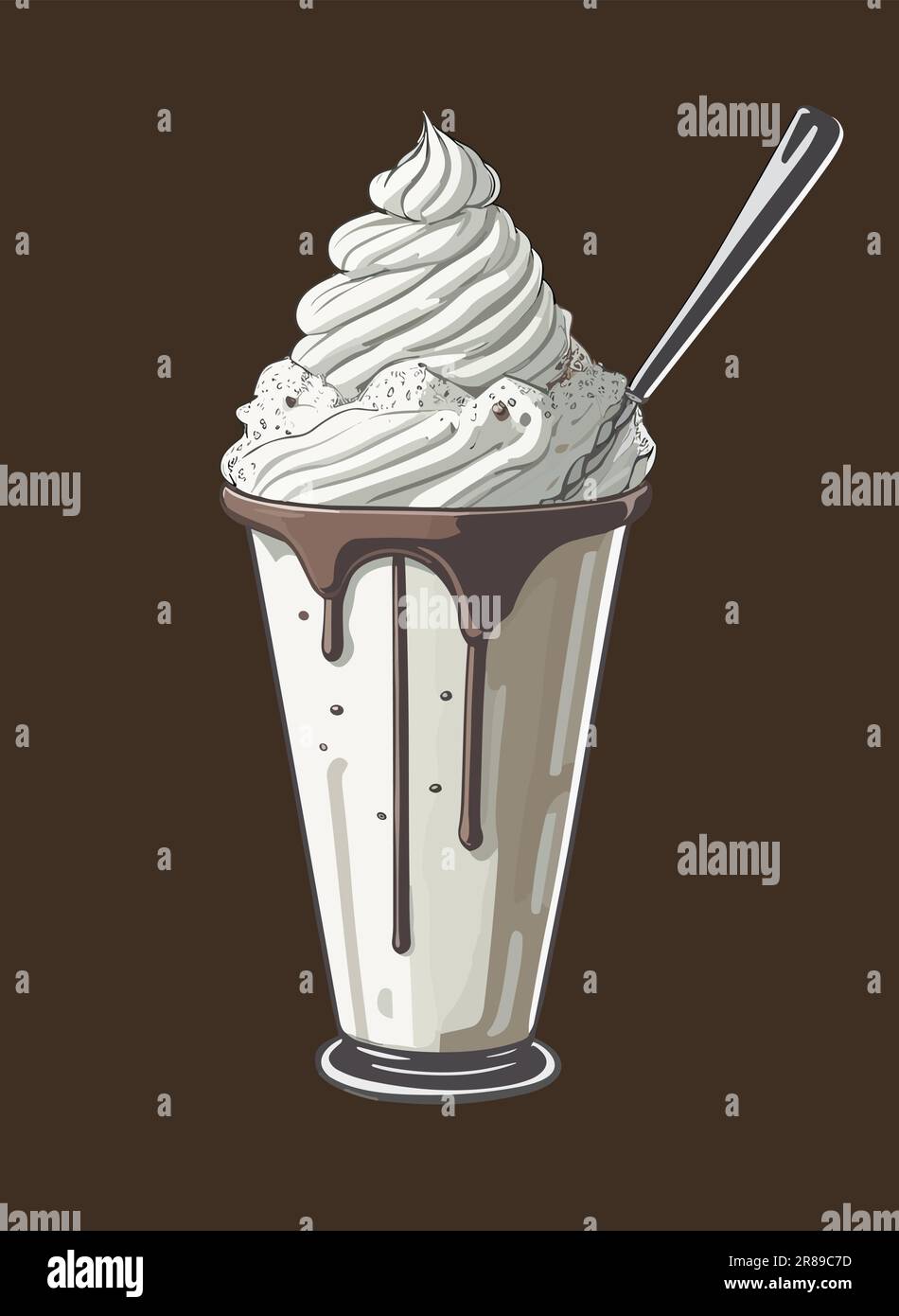 Coffee frappe, glase, milk shake, iced coffee Stock Vector Image & Art ...