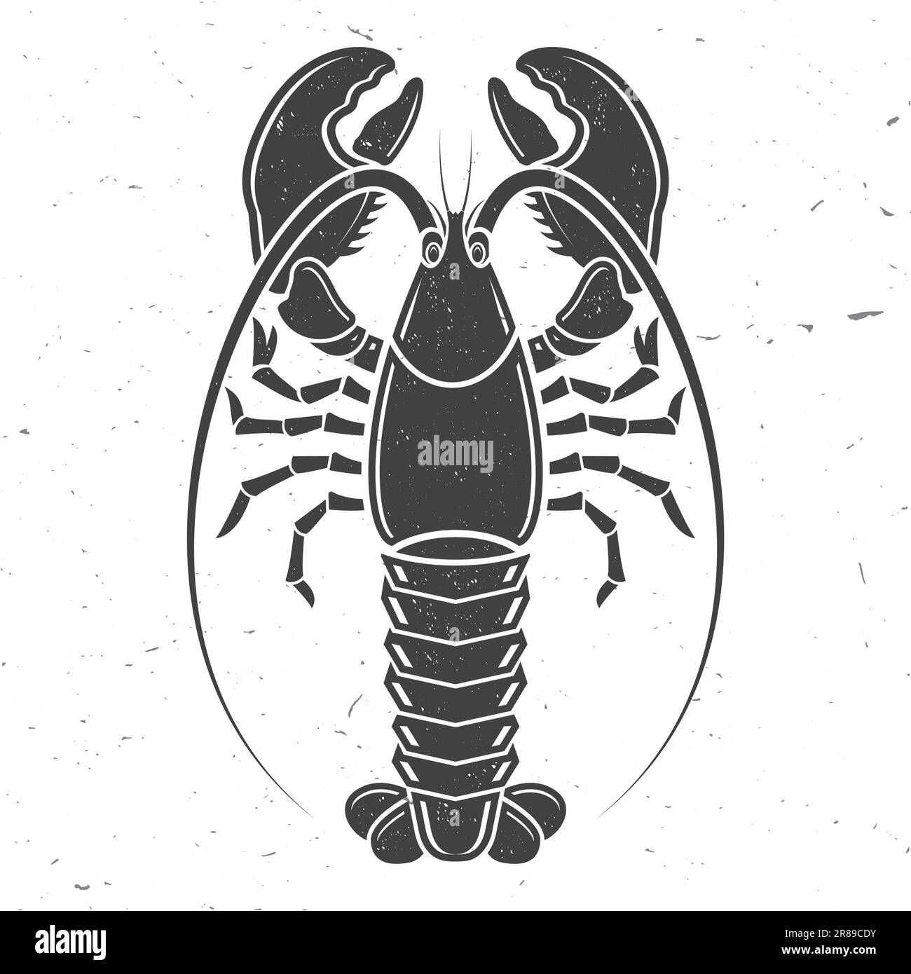 Lobster icon silhouette. Vector illustration. Vintage monochrome ...