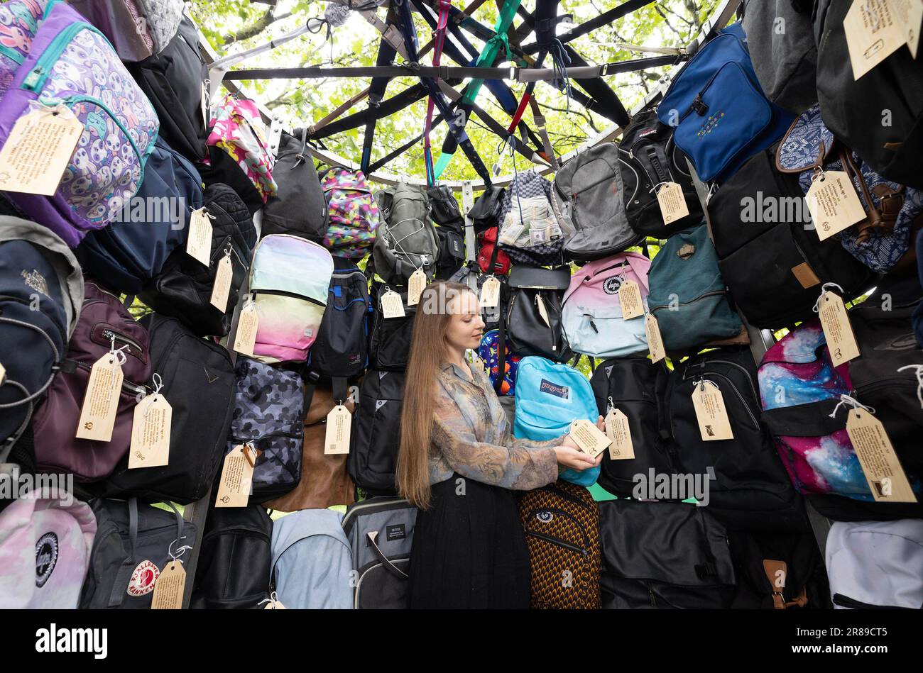 EDITORIAL USE ONLY Artist Sophie Cunningham attends the unveiling of ...