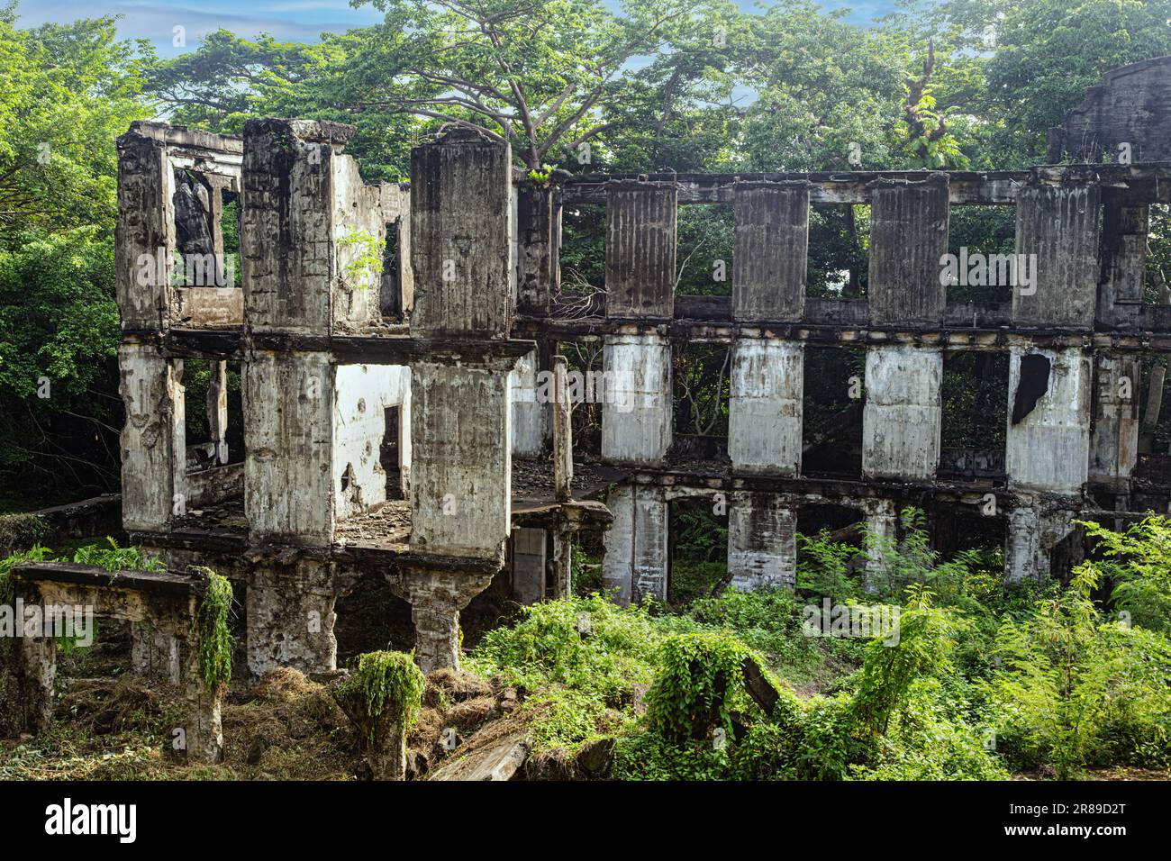The ruins of Middleside Barracks, on Corregidor Island in the ...