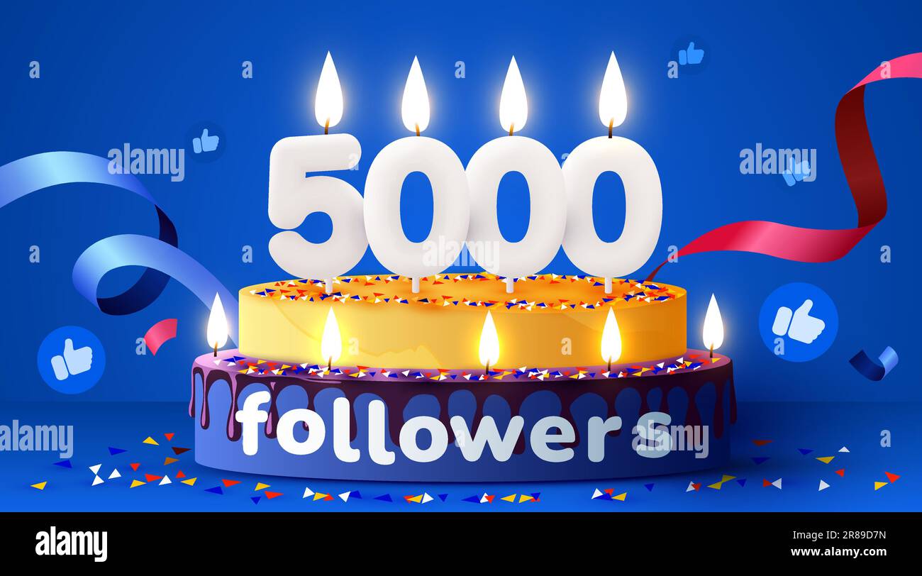 5k or 5000 followers thank you. Social Network friends, followers, subscribers and likes ...