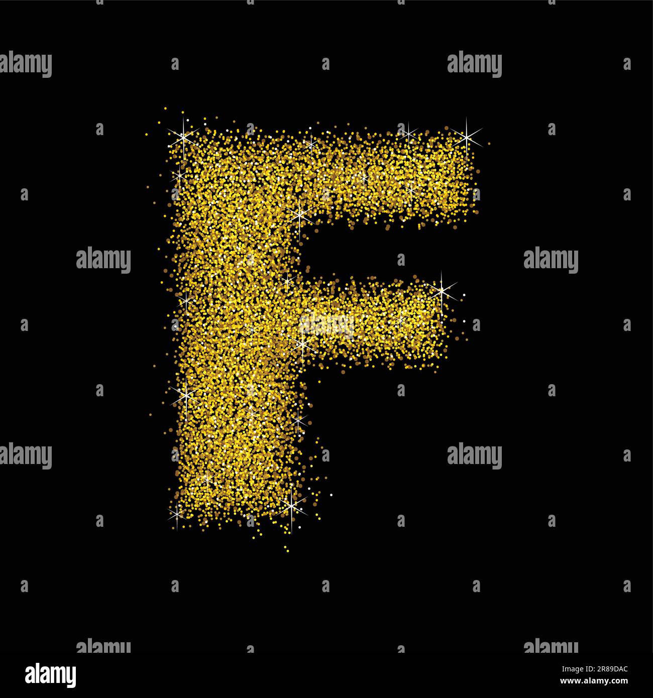 Gold dust font type letter F Stock Vector Image & Art - Alamy