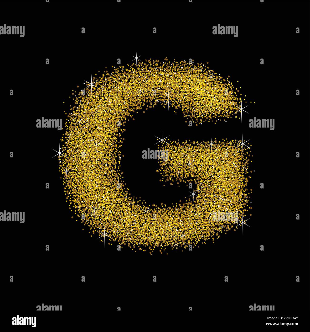 Gold dust font type letter G Stock Vector Image & Art - Alamy