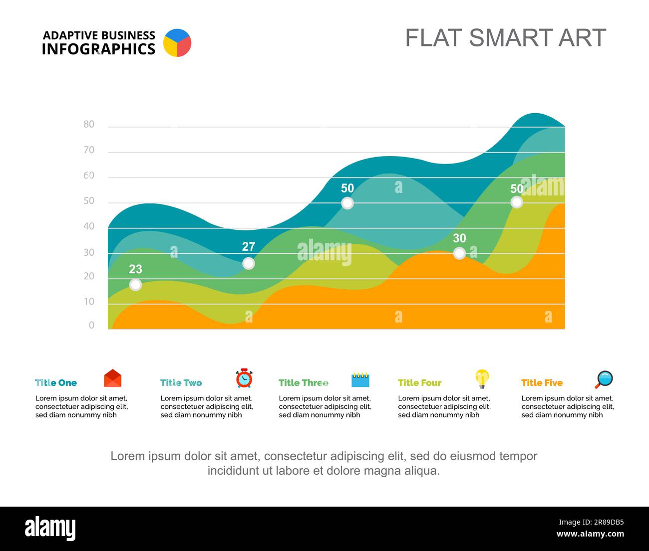 Five Business Area Charts Slide Template Stock Vector Image & Art - Alamy