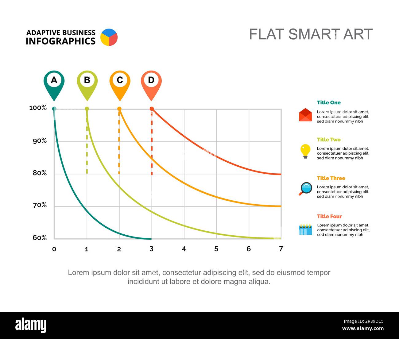 Four Analysis Line Charts Slide Template Stock Vector Image & Art - Alamy