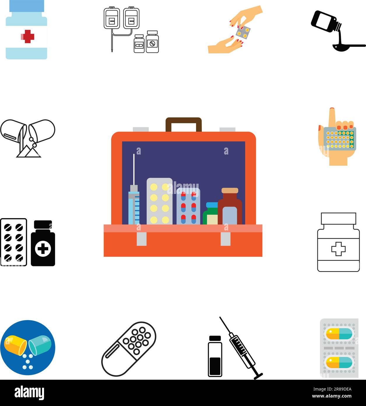 Medicaments icon set Stock Vector Image & Art - Alamy